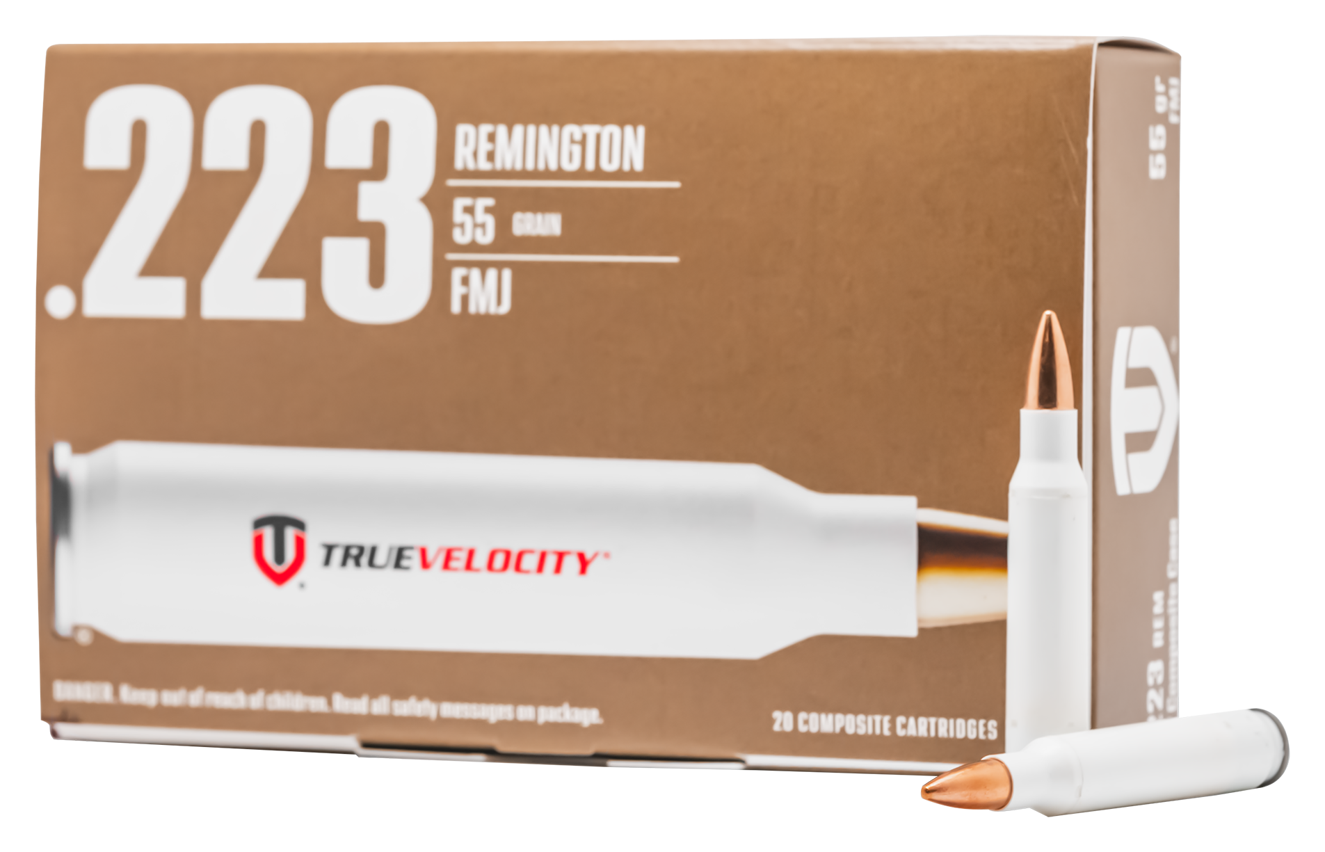 True Velocity Polymer-Cased .223 Rem 55 Grain FMJ Rifle Ammo | Cabela's